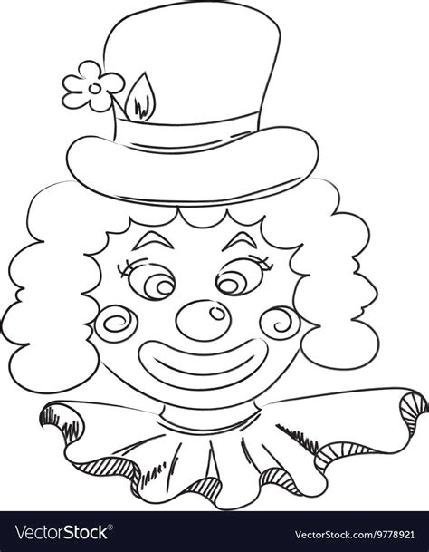 Hand Drawn Clown Vector Image On Vectorstock Clown Crafts Clown How