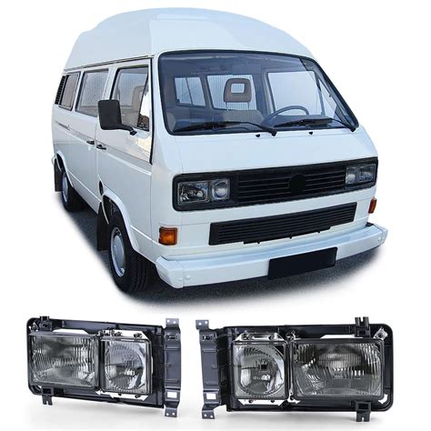 Rare Smoked Headlights For Vw Bus T2 T3 79 92 Rectangular Headlights In