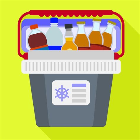 Premium Vector Portable Fridge Icon Flat Illustration Of Portable