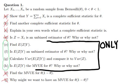 Solved Question 1 Let X1 Xn Be A Random Sample From Chegg Com