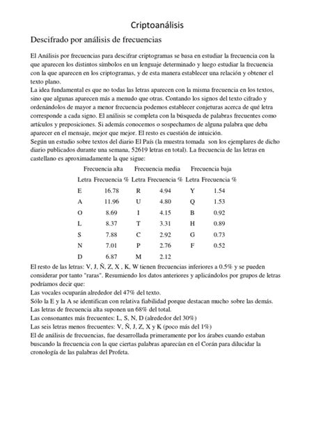 Criptoanálisis Pdf Criptoanálisis Técnicas De Espionaje