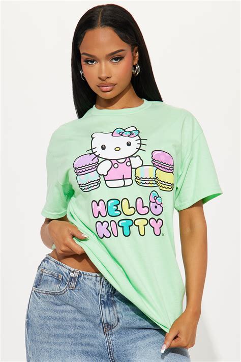 Camiseta Hello Kitty Macaroon Menta Fashion Nova