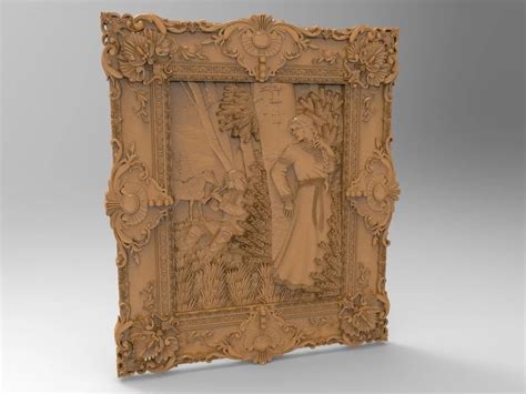 Woman In Frame 3d Stl Model For Cnc Router Stl File Cnc File Cnc Free