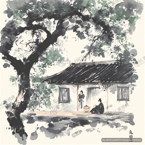 Ai创作图采桑图 村口树下休息的人 大树下纳凉的人 树下闲坐的人 树荫下的茶馆 大树下的人家 水墨农村场景 村口树下唠嗑 茶社水墨画 水墨农村画 民居水墨画 水墨田园生活 水墨民俗画 大树底下