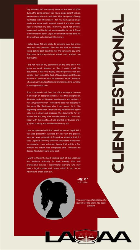 Client Testimonial Thank You Laaa For Your Professional Service