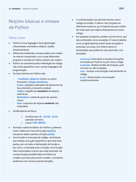 Introdução Ao Python Sintaxe E Conceitos Pdf Python Linguagem De