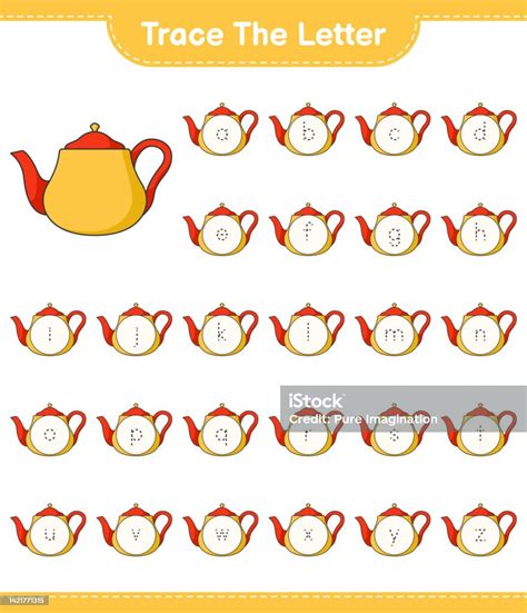편지를 추적합니다 찻주전자와 함께 문자 알파벳 추적 교육 어린이 게임 인쇄 가능한 워크 시트 벡터 일러스트 레이 션 0명에 대한 스톡 벡터 아트 및 기타 이미지 Istock