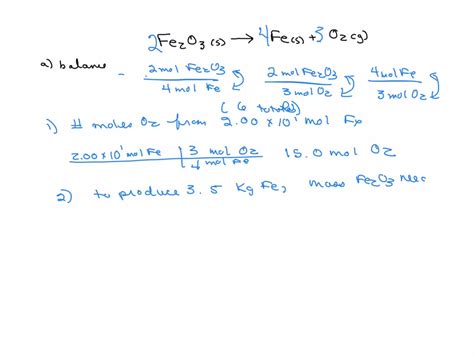 Solved Consider The Following Chemical Reaction Fe2o3 S → Fe S