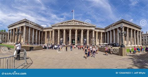 Panorama Of The Exterior Facade Of The British Museum Editorial Stock