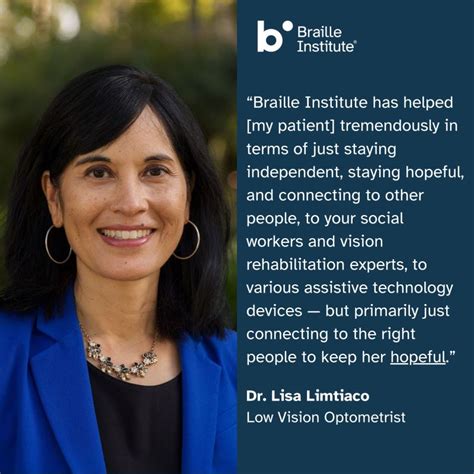 Braille Institute Of America On Linkedin Dr Lisa Limtiaco Is A Low