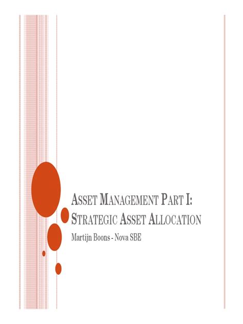 Asset Management Lecture 1 Pdf Asset Allocation Investor