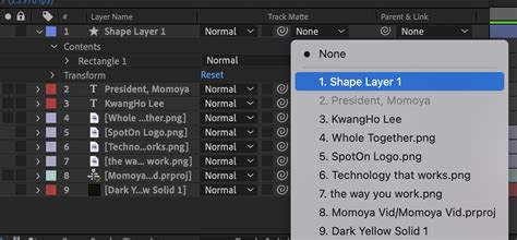 solved ae track matte is only showing layers in the compo adobe