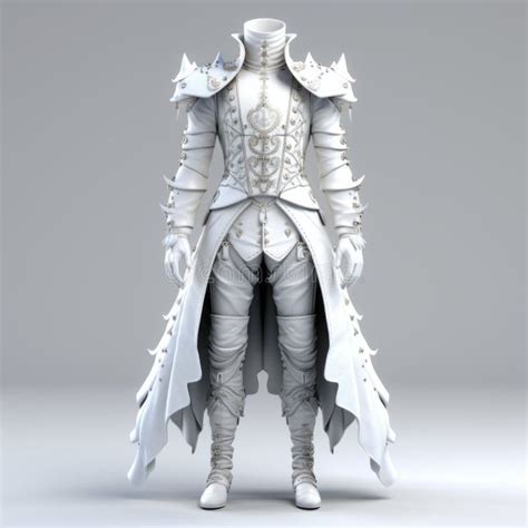 Stylish Phantasm Warrior In Ambient Occlusion Armor 3d Costume Design Stock Illustration