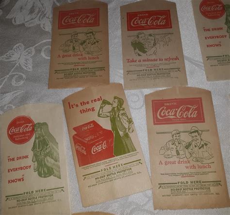 Vintage Coca Cola Bottle Paper Sleeves 16 2199 4615337586