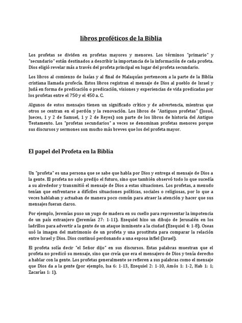 Libros Proféticos De La Biblia Pdf Ezequiel Jeremías