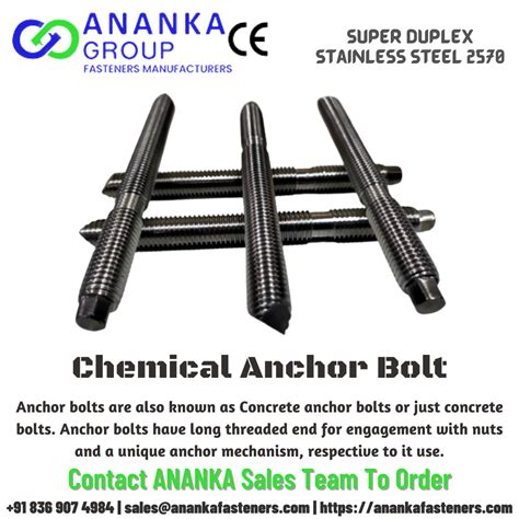 Ananka Fasteners — Chemical Anchor Bolt Super Duplex Stainless