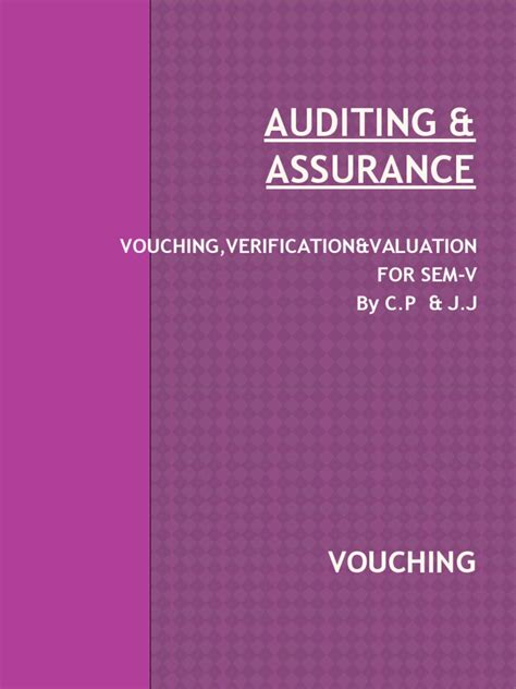 Unit 4 Vouching And Verification Pdf Pdf