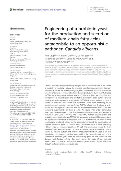 Pdf Engineering Of A Probiotic Yeast For The Production And Secretion