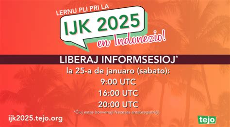 Venu Al La Malfermitaj Sesioj Pri La Ijk 2025 Tutmonda Esperantista