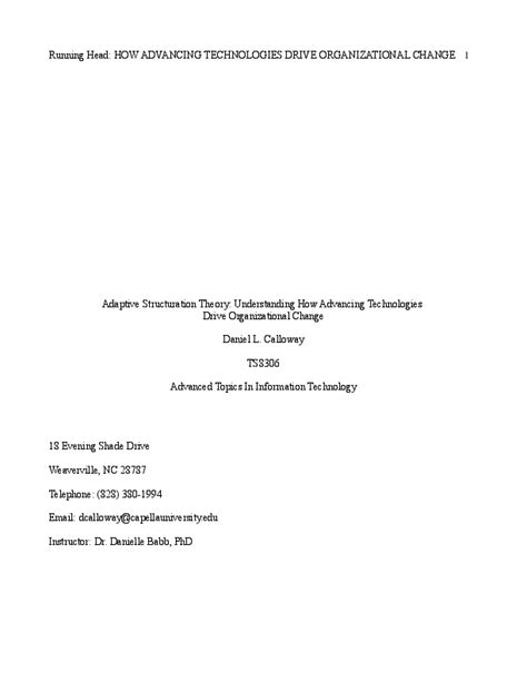 Pdf Adaptive Structuration Theory Understanding How Advancing