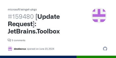 Update Request Jetbrainstoolbox · Issue 159480 · Microsoftwinget Pkgs · Github