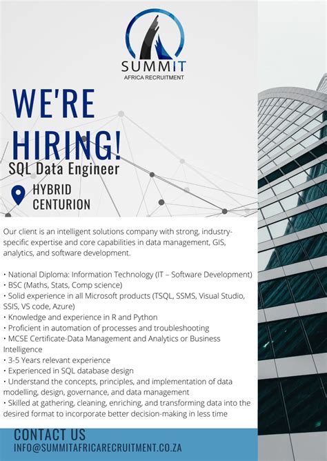 Summit Africa Recruitment Pty Ltd On Linkedin Sqldataengineer