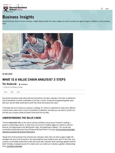 What Is A Value Chain Analysis 3 Steps Hbs Online Pdf Value