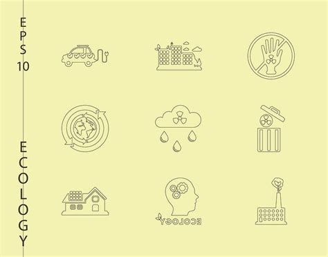 녹색 생태와 환경 아이콘 형식 벡터에 설정 Eps Ai Uidownload