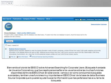Support.ebsco.com EBSCOhost Busqueda Avanzada para Usuarios Corporativos Tutorial. - ppt descargar