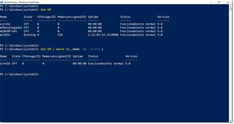 comandos powershell para hyper v