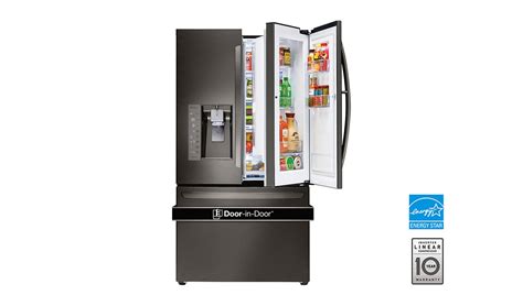 36 Black Stainless Steel French Door Refrigerator With Door In Door® 30 Cu Ft Lfxs30766d