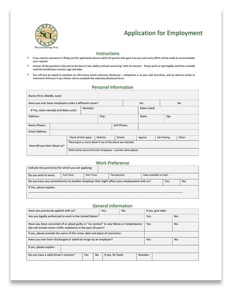 Sci Applicationforemployment Kansas City Custom Countertops Sci