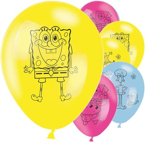 Spongebob Balloons 11 Latex 6pk Party Delights