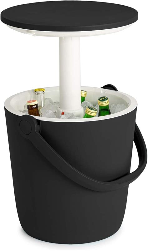 Keter Go Bar 4 2 Gallon Beer And Wine Cooler With Handle And Pop Up Outdoor Table Perfect For