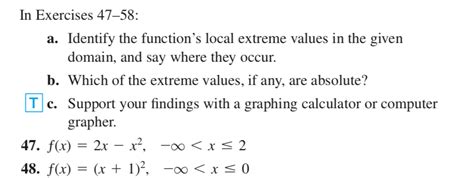 Solved In Exercises 47 58 A Identify The Functions Local