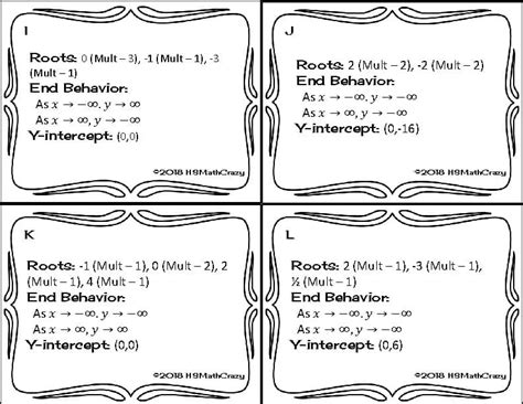 Graphing Polynomials Matching Sort By Hsmathcrazy Tpt