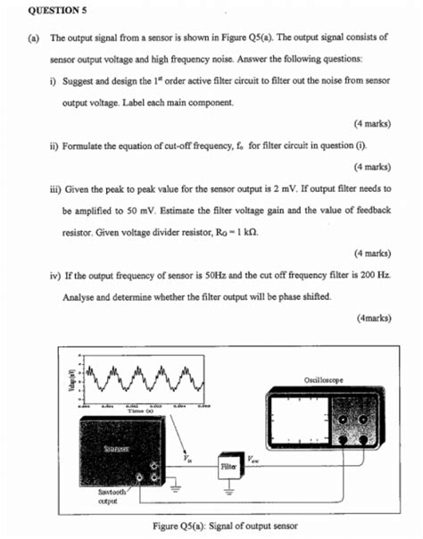 QUESTIONS A The Output Signal From A Sensor Is Chegg