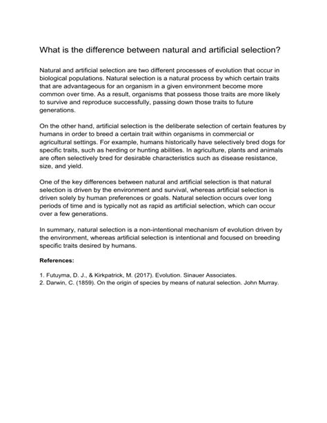 What Is An Disadvantage Of Artificial Selection At Michael Harbour Blog