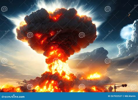 Aftermath Of A Nuclear Explosion Which Causes End Of Current Human Race By Ai Generated Stock