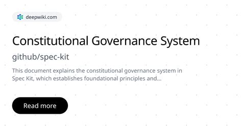Constitutional Governance System Githubspec Kit Deepwiki
