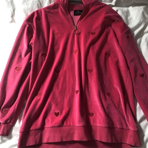 Lazy Oaf Womens Pink And Red Jumper Depop