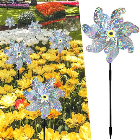 Bird Deterrents For Outside 10 Pack Reflective Pinwheels For Garden