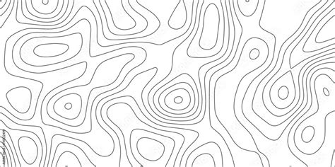 Abstract Topographic Vector White Lines Pattern Topographic Map