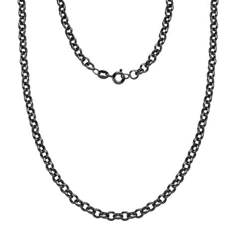 Corrente Elos Portugueses Em Prata 925 Com Ródio Negro 40cm Vivara