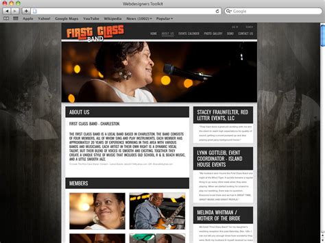 First Class Band Charleston Web Site On Behance