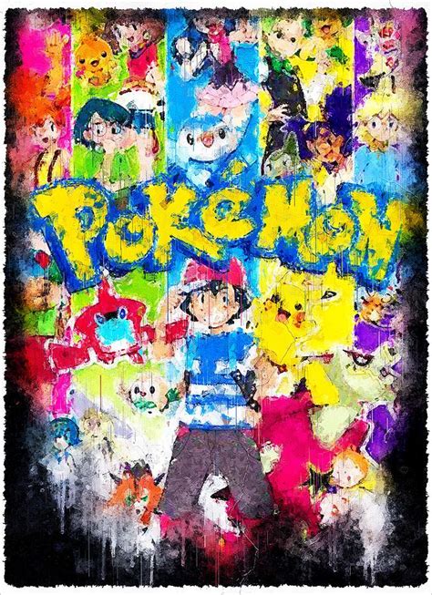 Artwork Anime Pokemon Ash Ketchum Pikachu Misty Dawn Brock May Iris