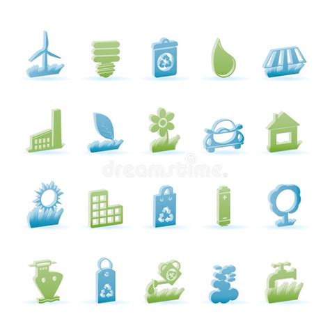 Ecology And Nature Icons Stock Vector Illustration Of Fountain 14032706