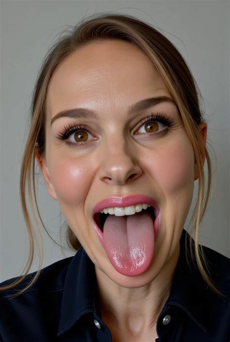 Older Natalie Portman Close Up Portrait Open Mouth Wide Open Seaart Ai