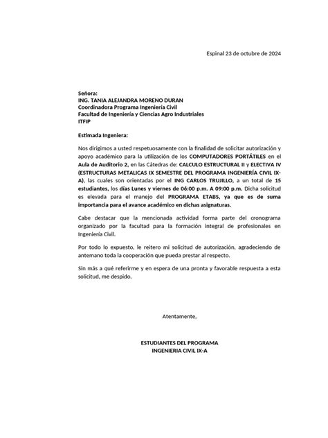 4 2 Modelo De Carta De Solicitud Para Pedir Algo 21 Pdf Finanzas