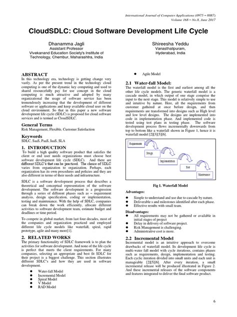 Cloudsdlc Cloud Software Development Life Cycle Pdf Cloud Computing